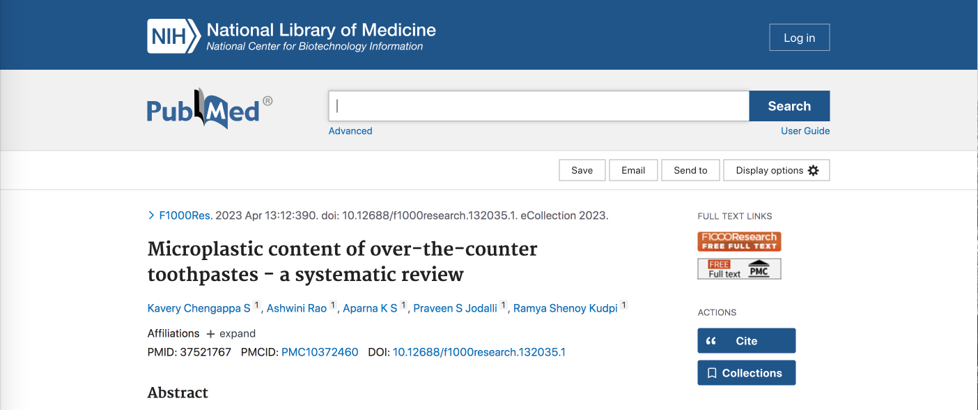 Microplastic Content of Over-the-Counter Toothpastes – A Systematic Re ...